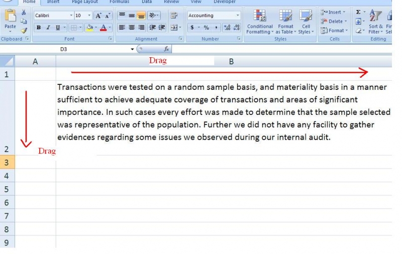 Making Paragraphs On Microsoft Excel